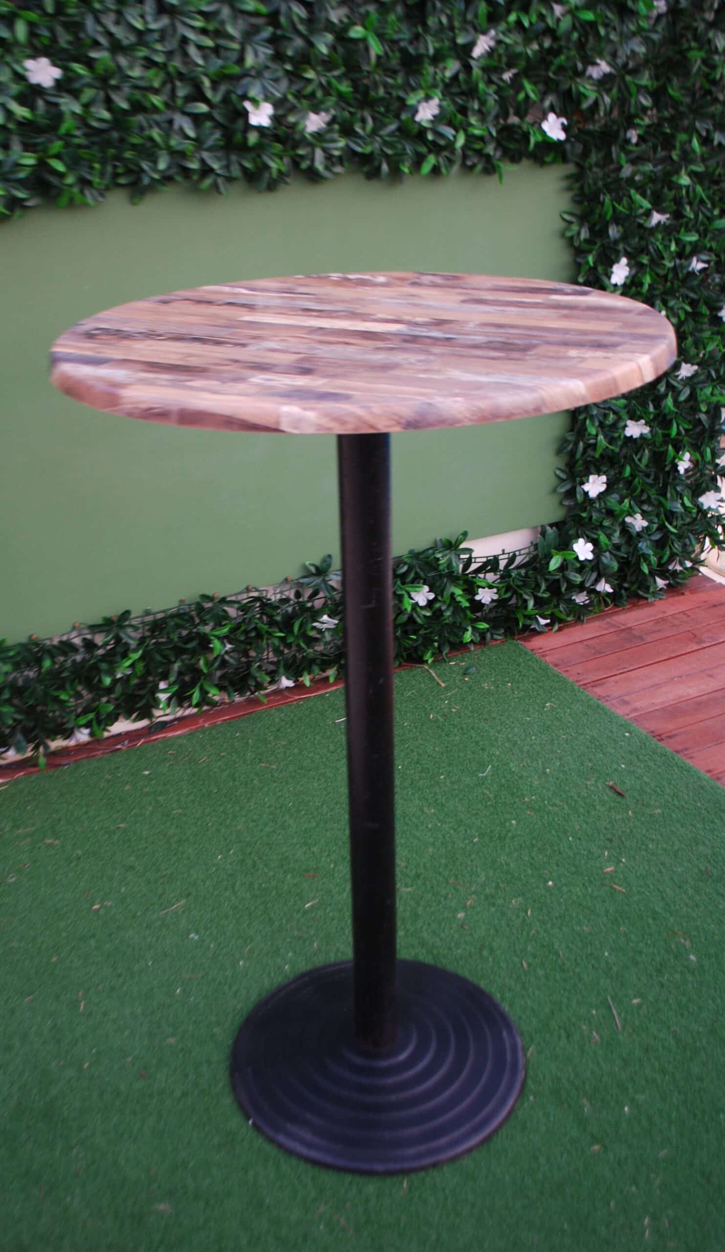 Wooden Top Cocktail Bar Table - Swan Event Hire